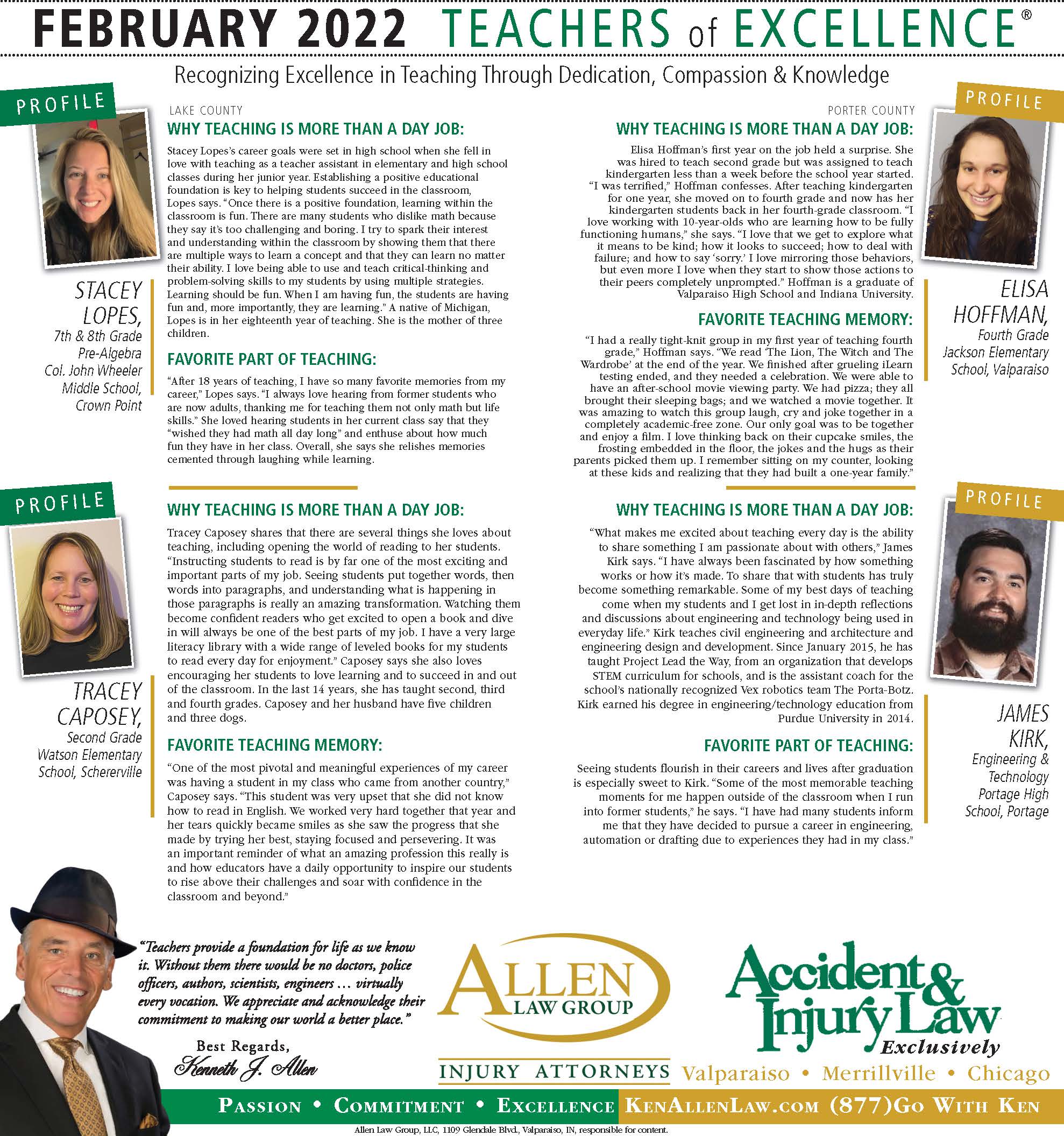 Teachers of Excellence | Allen Law Group